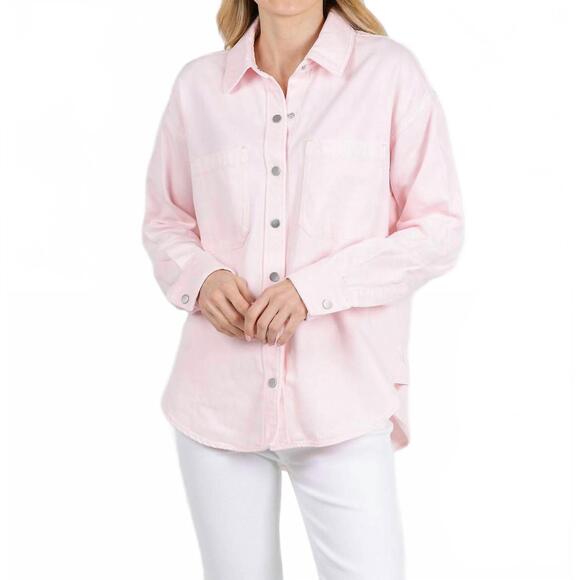 pistola | Tops | New Pistola Elin Fluid Denim Shacket In Blush | Poshmark